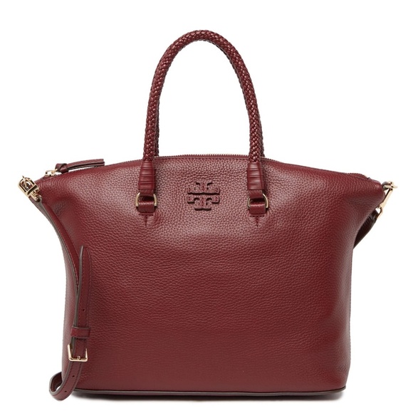 Tory Burch | Bags | Tory Burch Taylor Leather Satchel Garnet | Poshmark